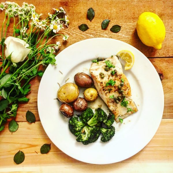 Wild Black Cod with Caper Lemon Sauce - Artful Palate
